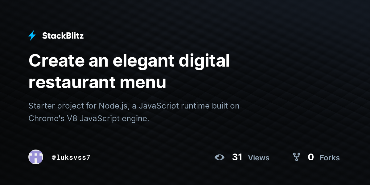Create an elegant digital restaurant menu - StackBlitz