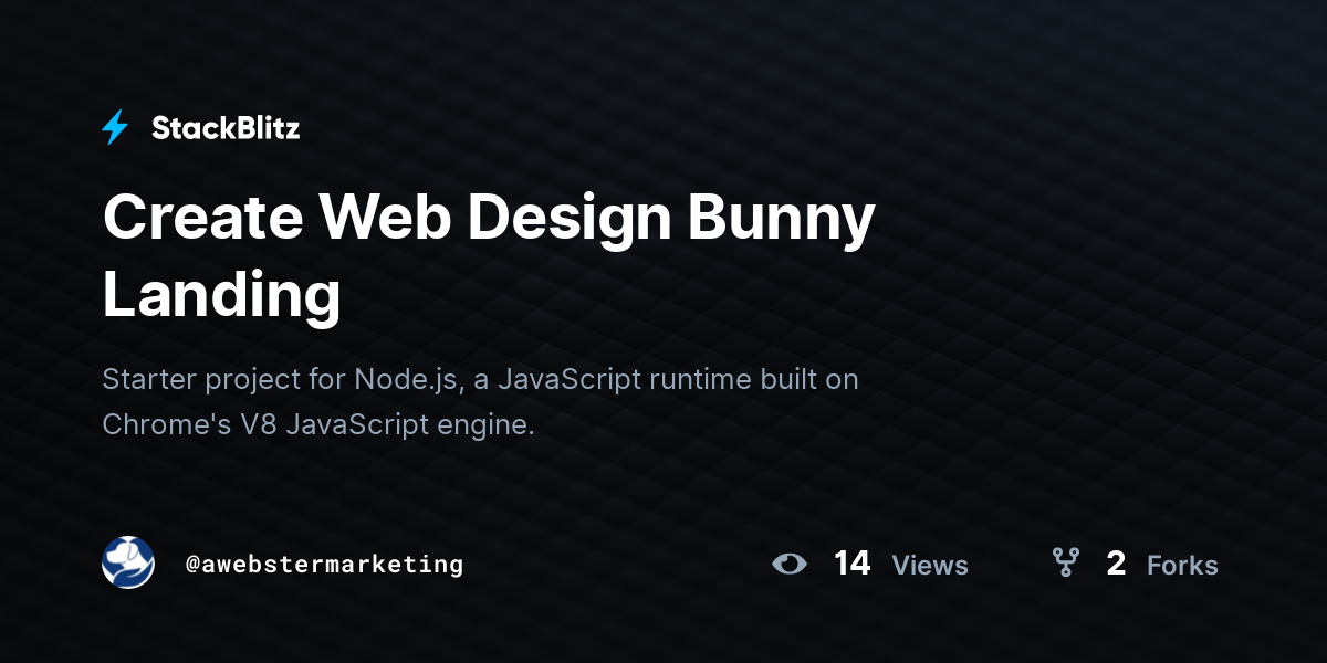 Create Web Design Bunny Landing - StackBlitz