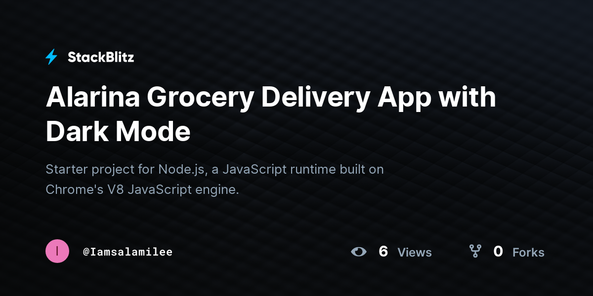 Alarina Grocery Delivery App with Dark Mode - StackBlitz