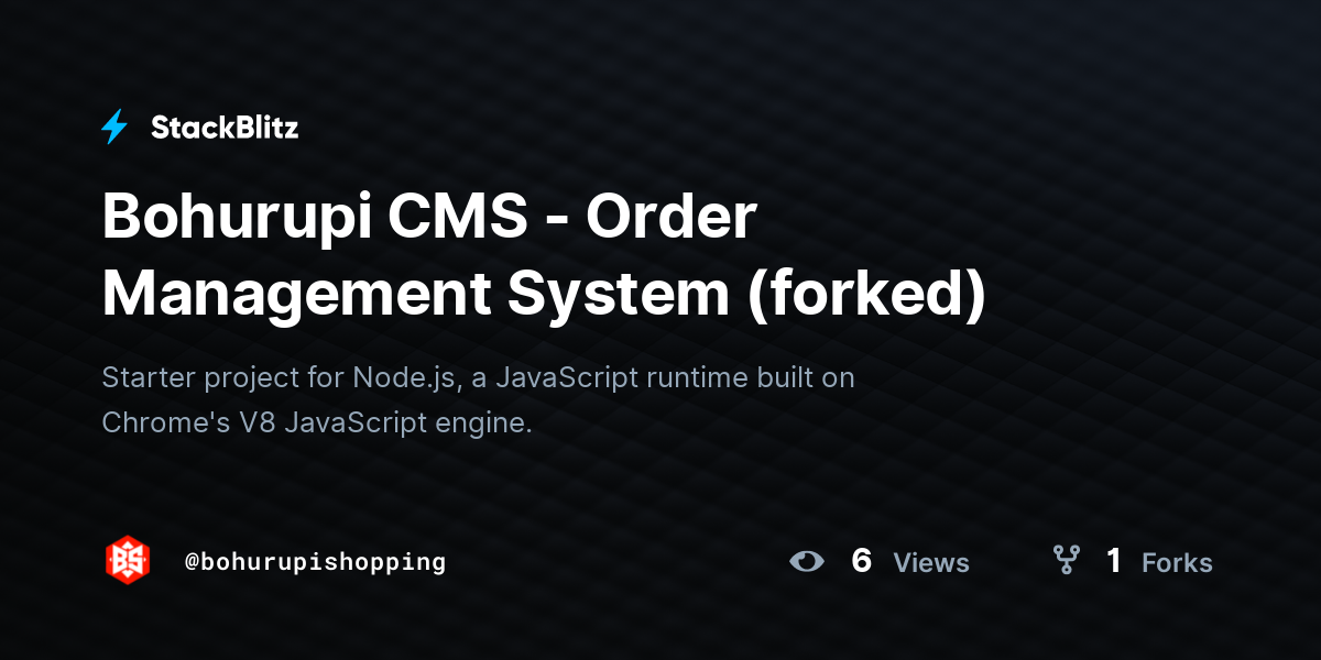 Bohurupi CMS - Order Management System (forked) - StackBlitz