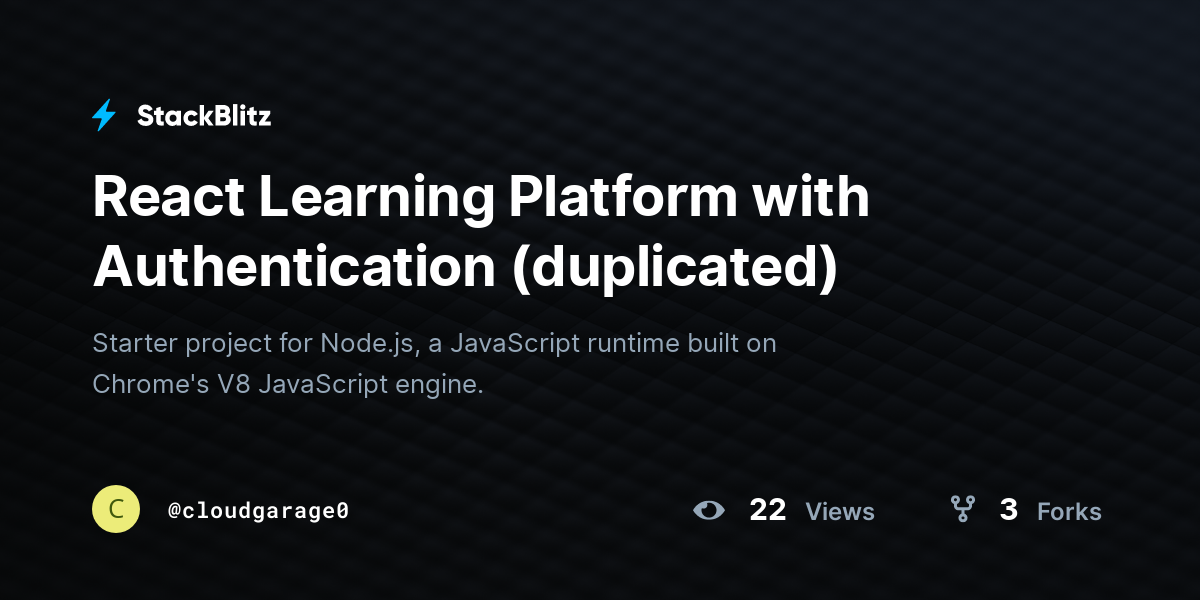 React Learning Platform with Authentication (duplicated) - StackBlitz