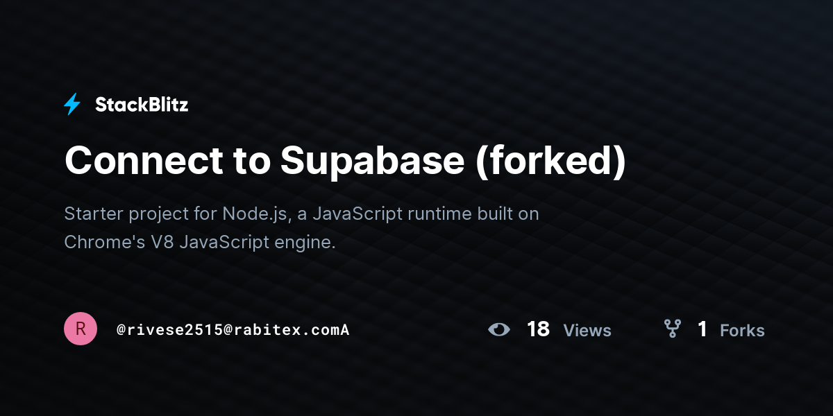 Connect to Supabase (forked) - StackBlitz