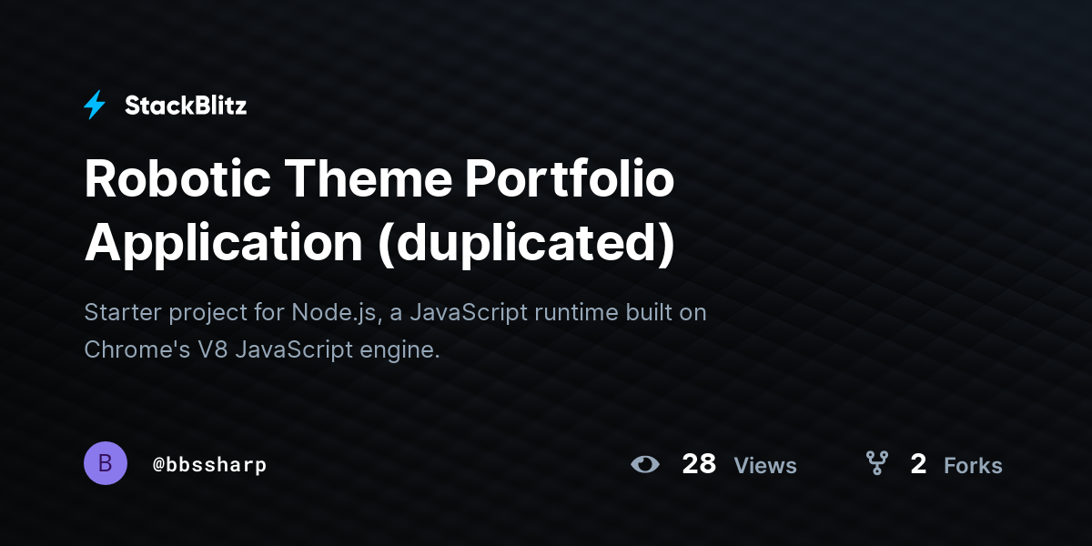 Robotic Theme Portfolio Application (duplicated) - StackBlitz
