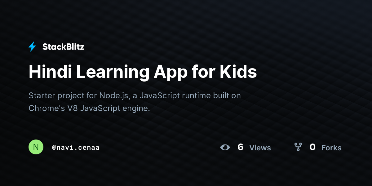 Hindi Learning App for Kids - StackBlitz