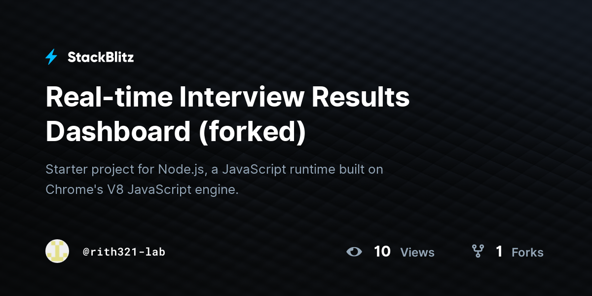 Real-time Interview Results Dashboard (forked) - StackBlitz