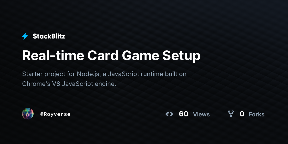 Real-time Card Game Setup - StackBlitz