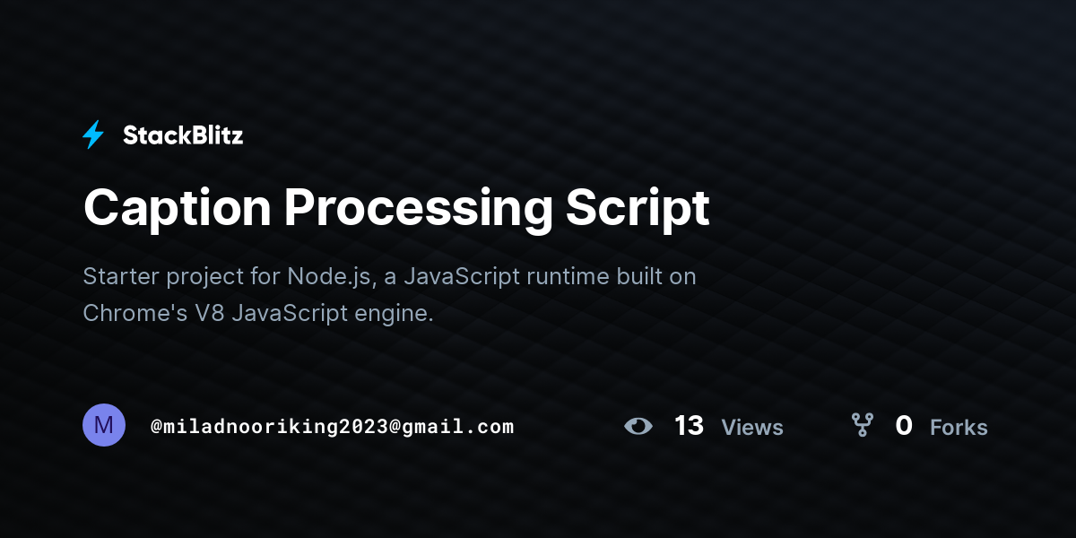 Caption Processing Script - StackBlitz