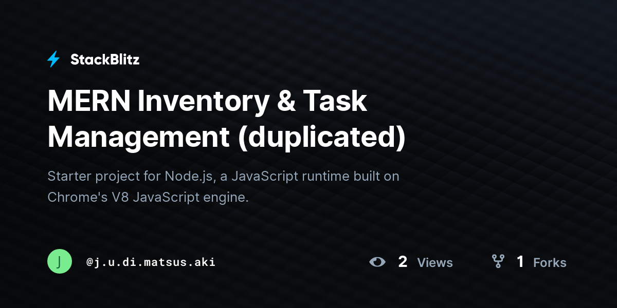 MERN Inventory & Task Management (duplicated) - StackBlitz