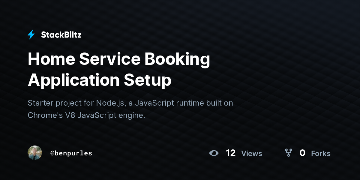 Home Service Booking Application Setup - StackBlitz