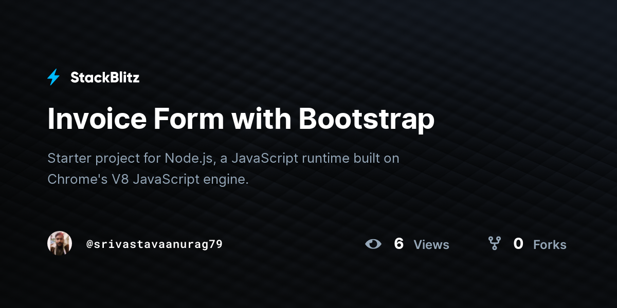 Invoice Form with Bootstrap - StackBlitz