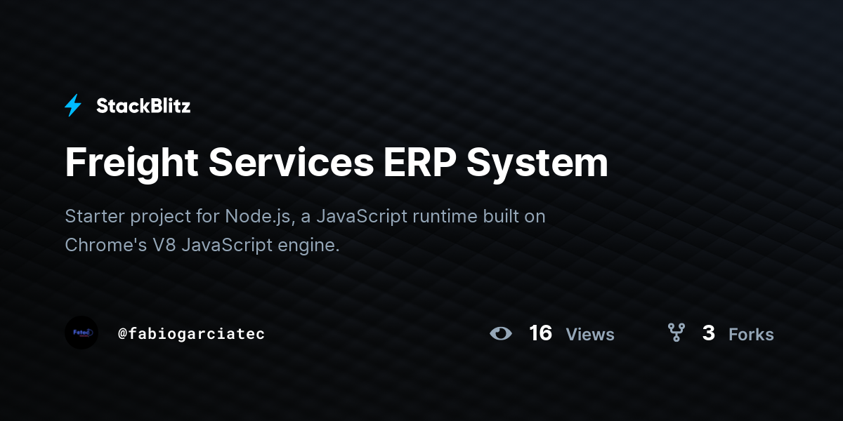 Freight Services ERP System - StackBlitz