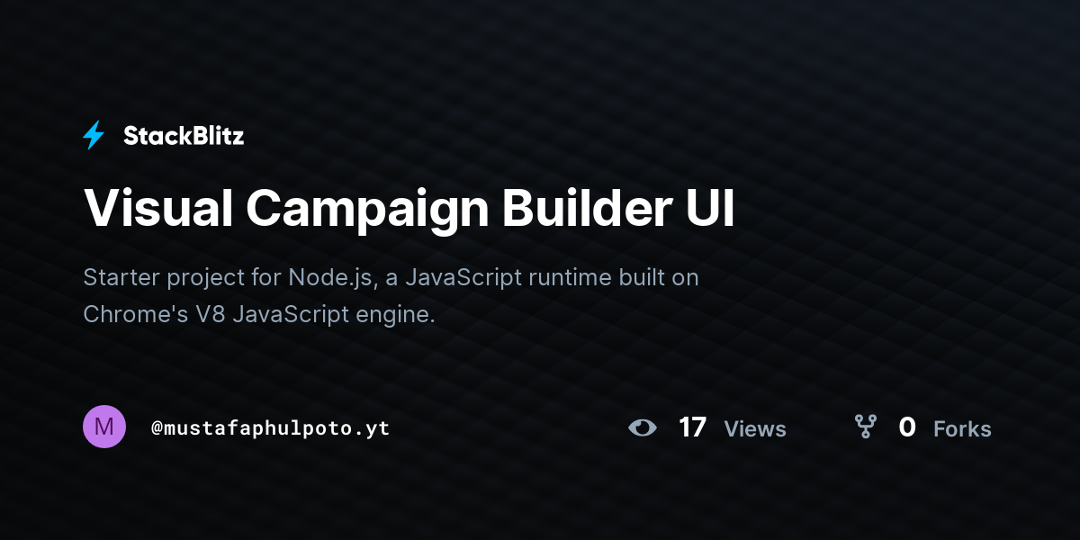 Visual Campaign Builder UI - StackBlitz