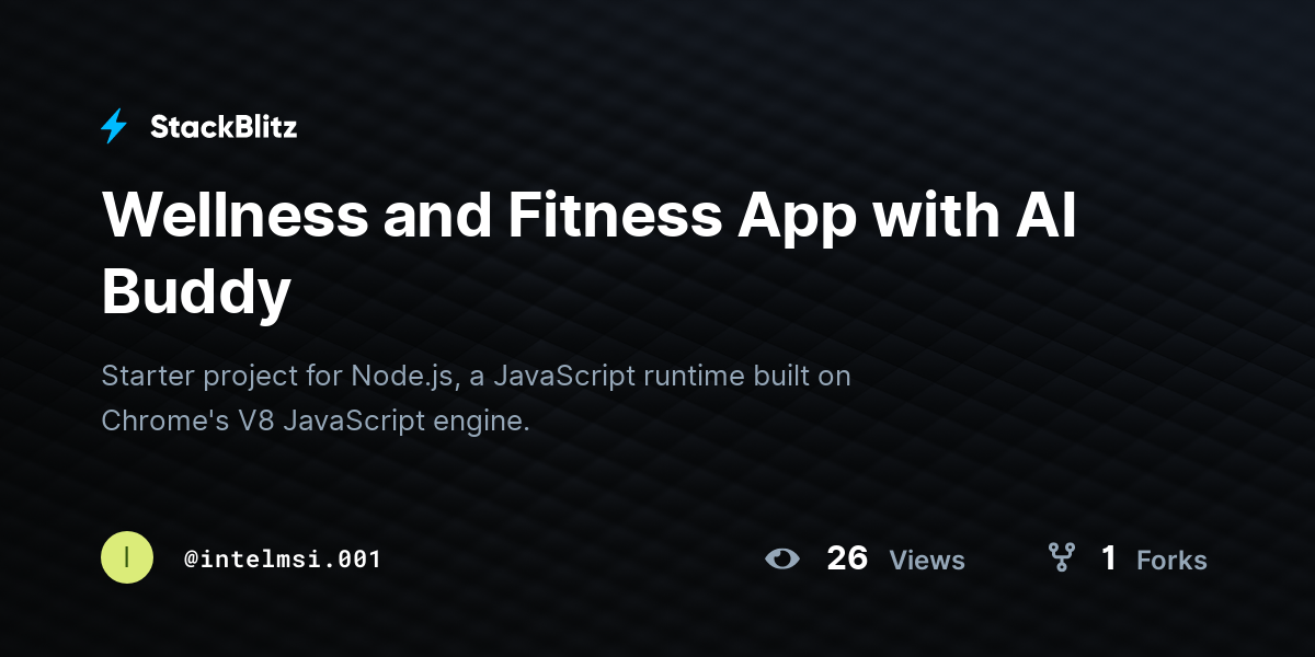 Wellness and Fitness App with AI Buddy - StackBlitz