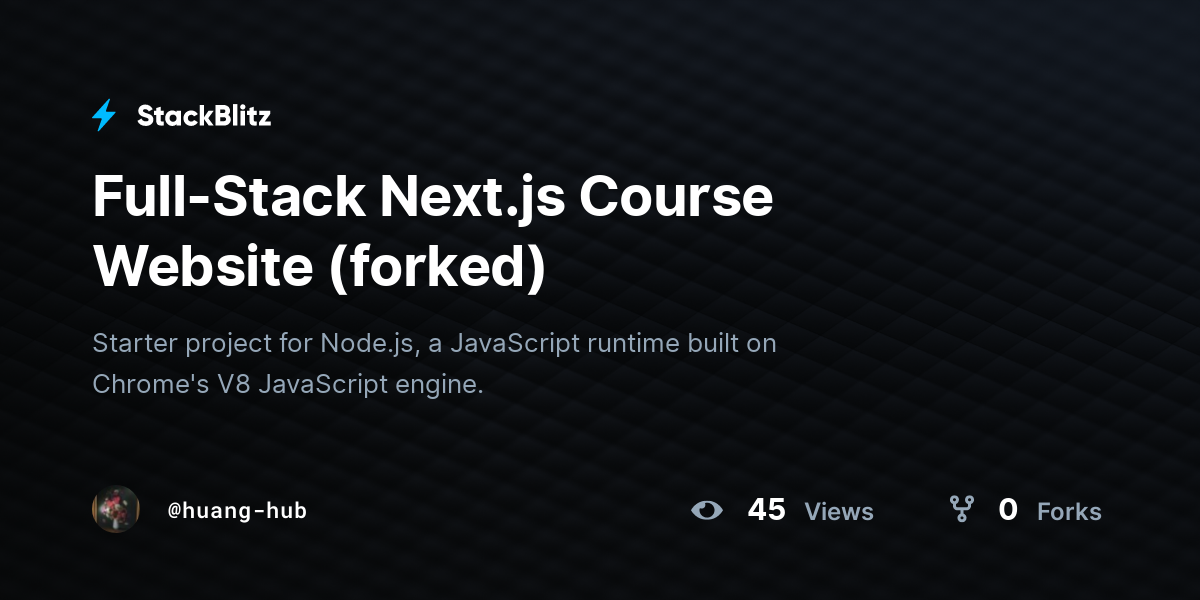 Full-Stack Next.js Course Website (forked) - StackBlitz