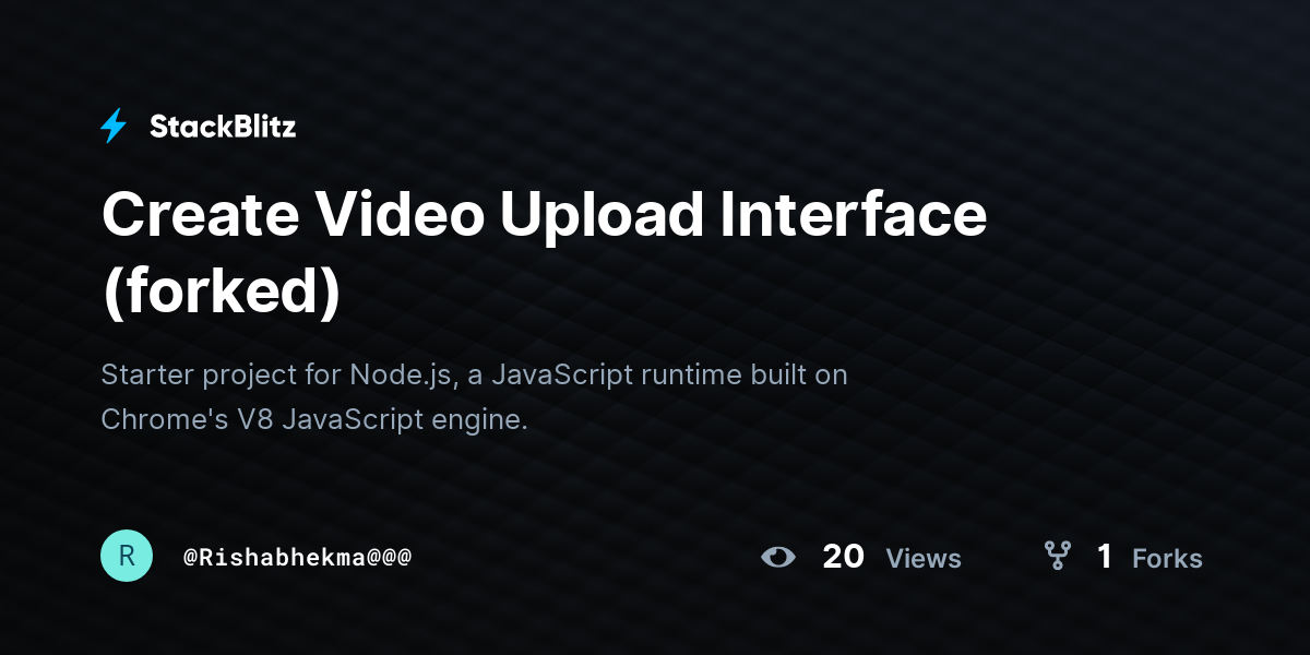 Create Video Upload Interface (forked) - StackBlitz