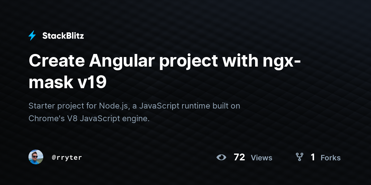 Create Angular project with ngx-mask v19 - StackBlitz