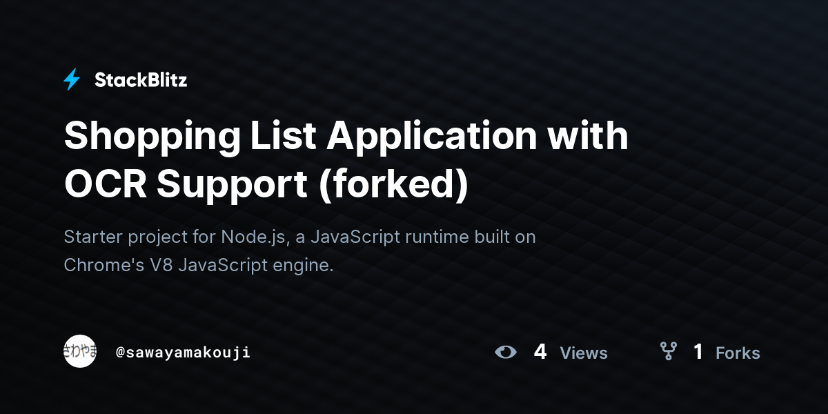 Shopping List Application with OCR Support (forked) - StackBlitz