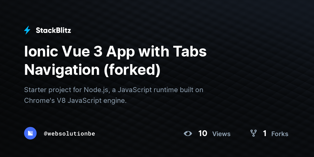 Ionic Vue 3 App with Tabs Navigation (forked) - StackBlitz