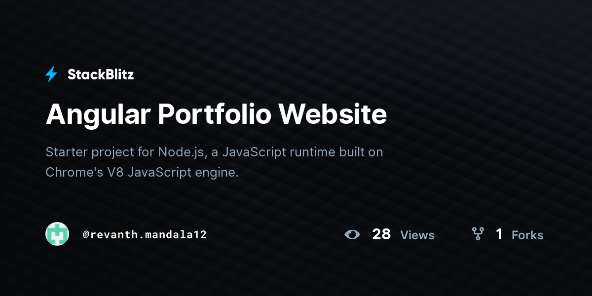 Angular Portfolio Website - StackBlitz