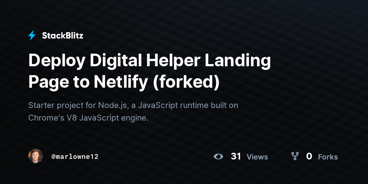 Deploy Digital Helper Landing Page To Netlify Forked Stackblitz