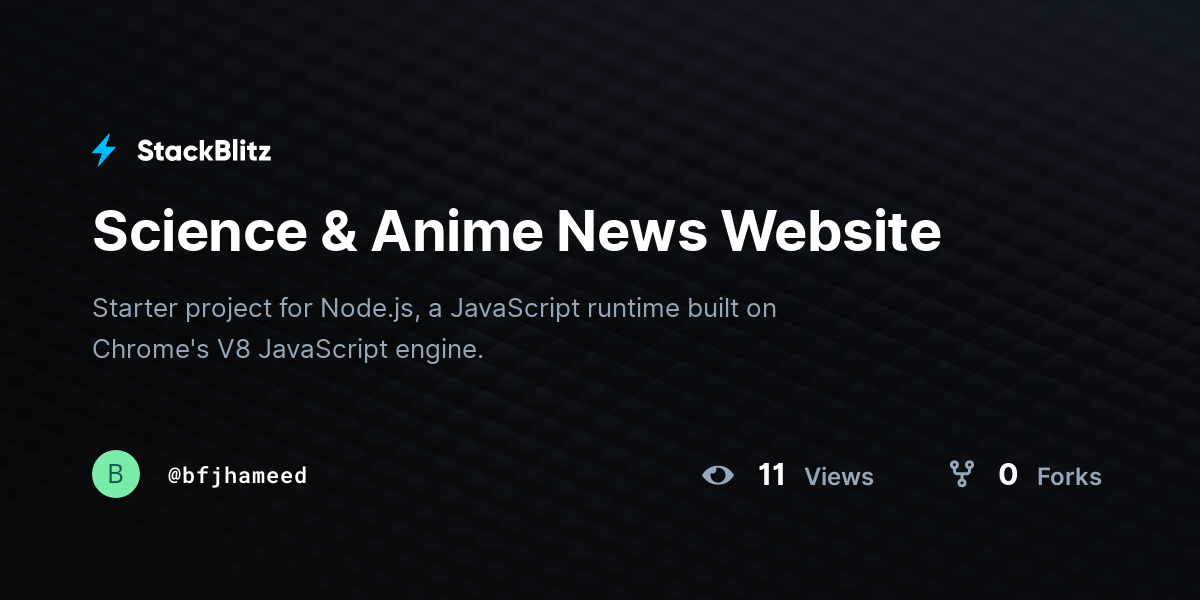 Science & Anime News Website - StackBlitz