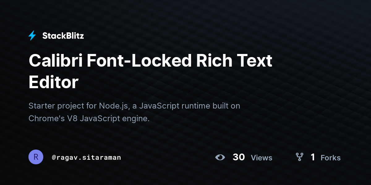 Calibri Font-Locked Rich Text Editor - StackBlitz