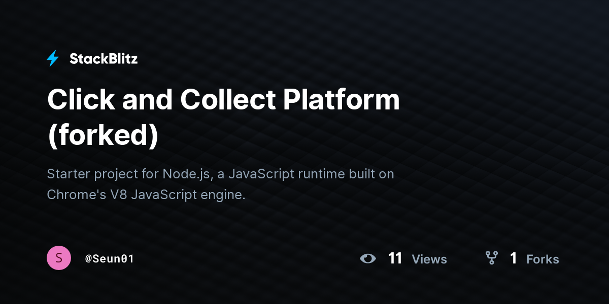 Click and Collect Platform (forked) - StackBlitz
