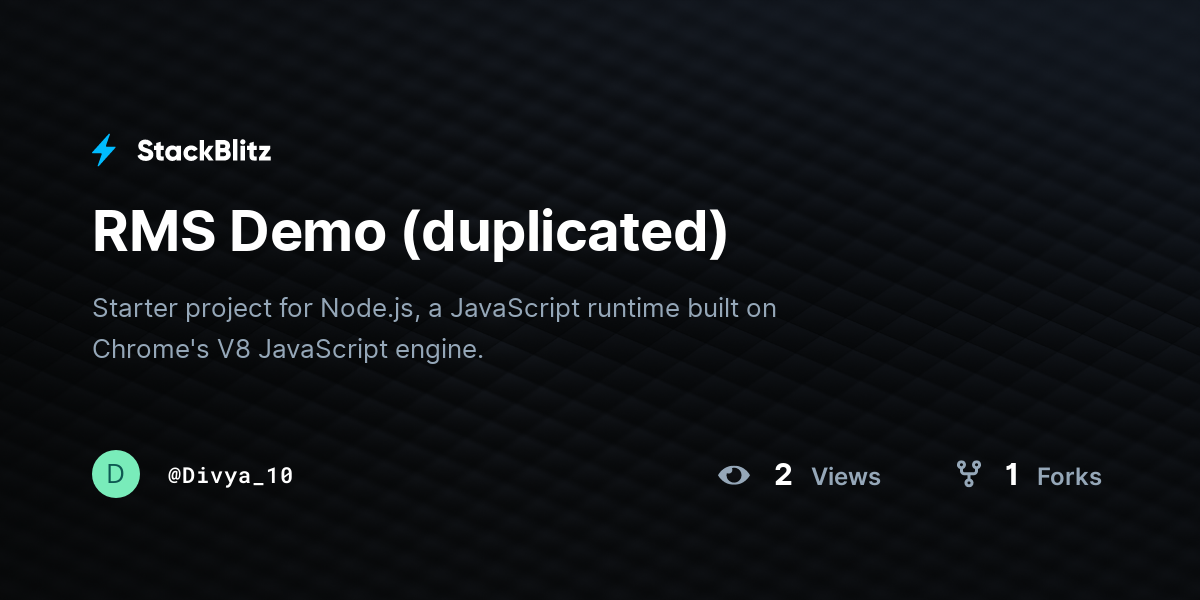 RMS Demo (duplicated) - StackBlitz