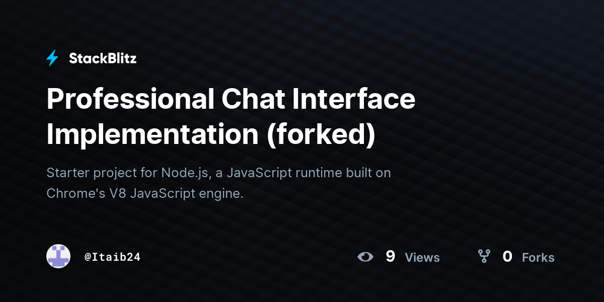 Professional Chat Interface Implementation (forked) - StackBlitz