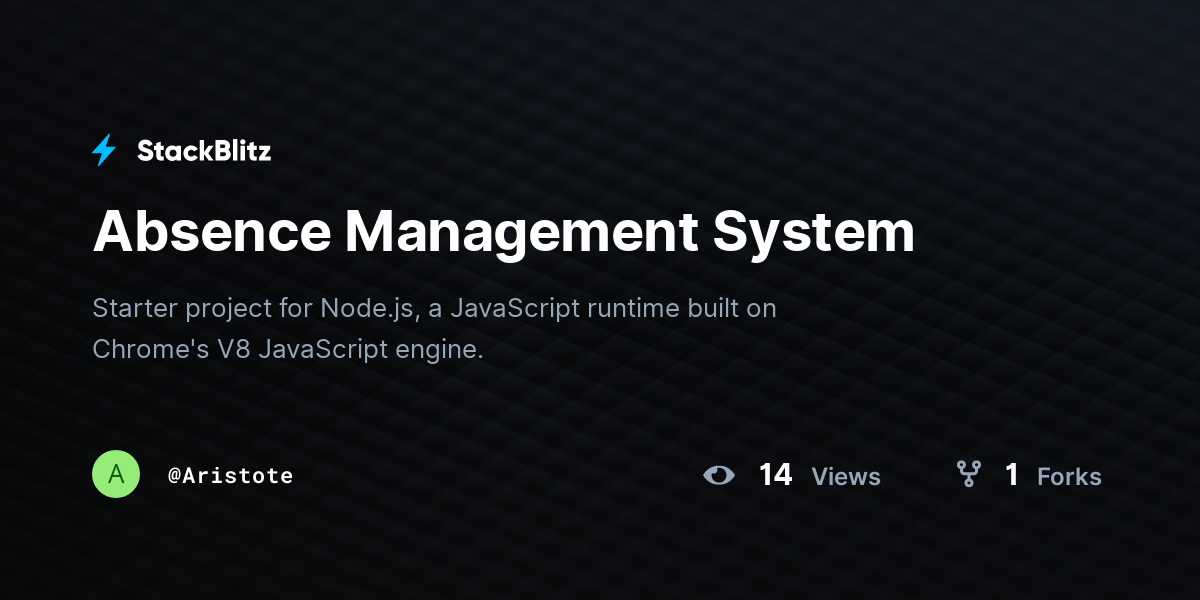 Absence Management System - StackBlitz