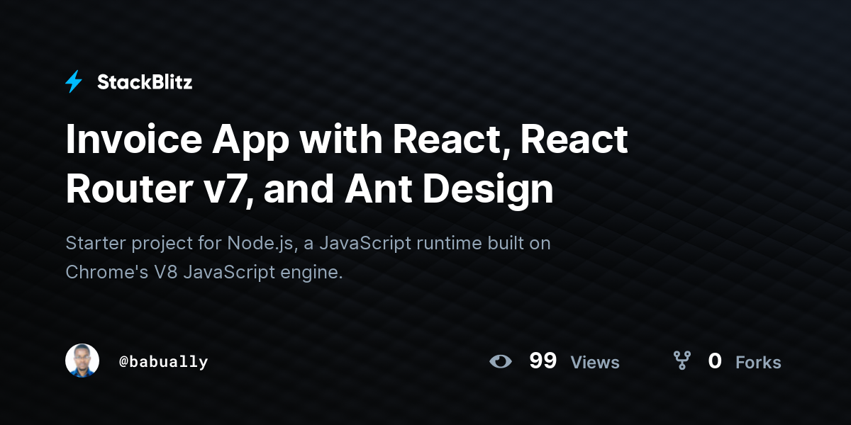 Invoice App with React, React Router v7, and Ant Design - StackBlitz