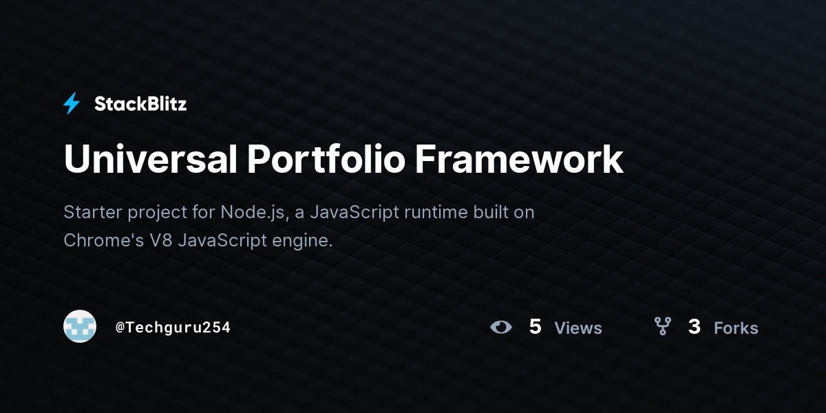 Universal Portfolio Framework - StackBlitz