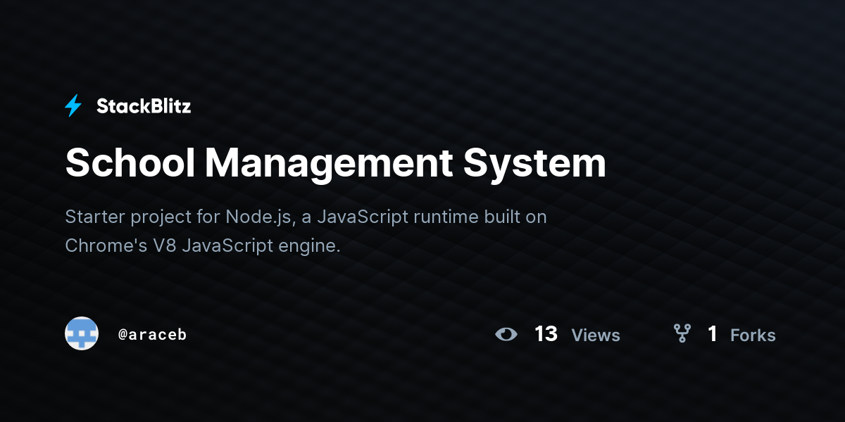 School Management System - StackBlitz