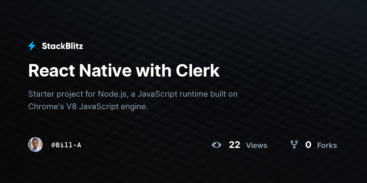 React Native with Clerk - StackBlitz