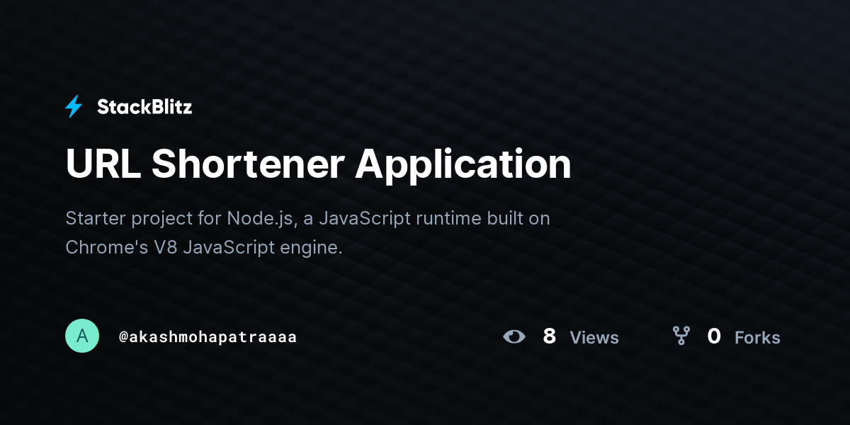 URL Shortener Application - StackBlitz