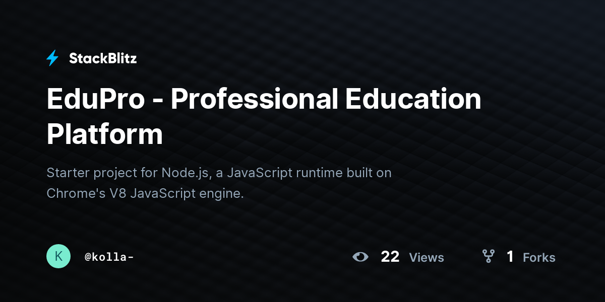EduPro - Professional Education Platform - StackBlitz