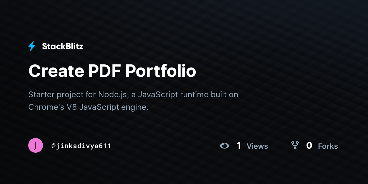 Create PDF Portfolio - StackBlitz