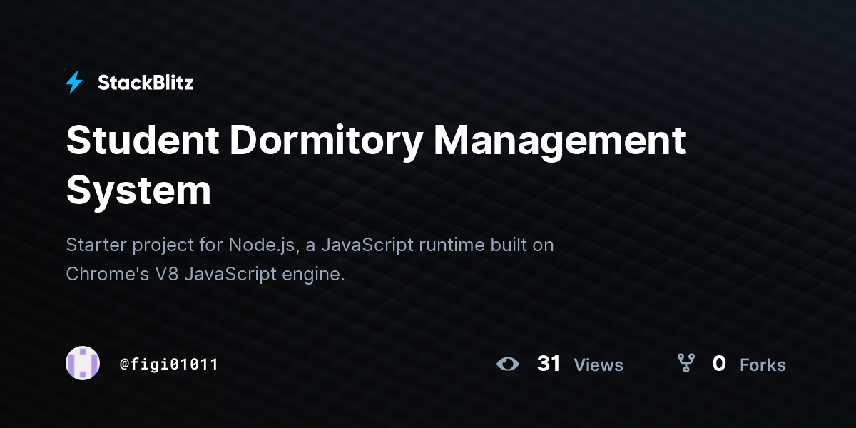 Student Dormitory Management System - StackBlitz