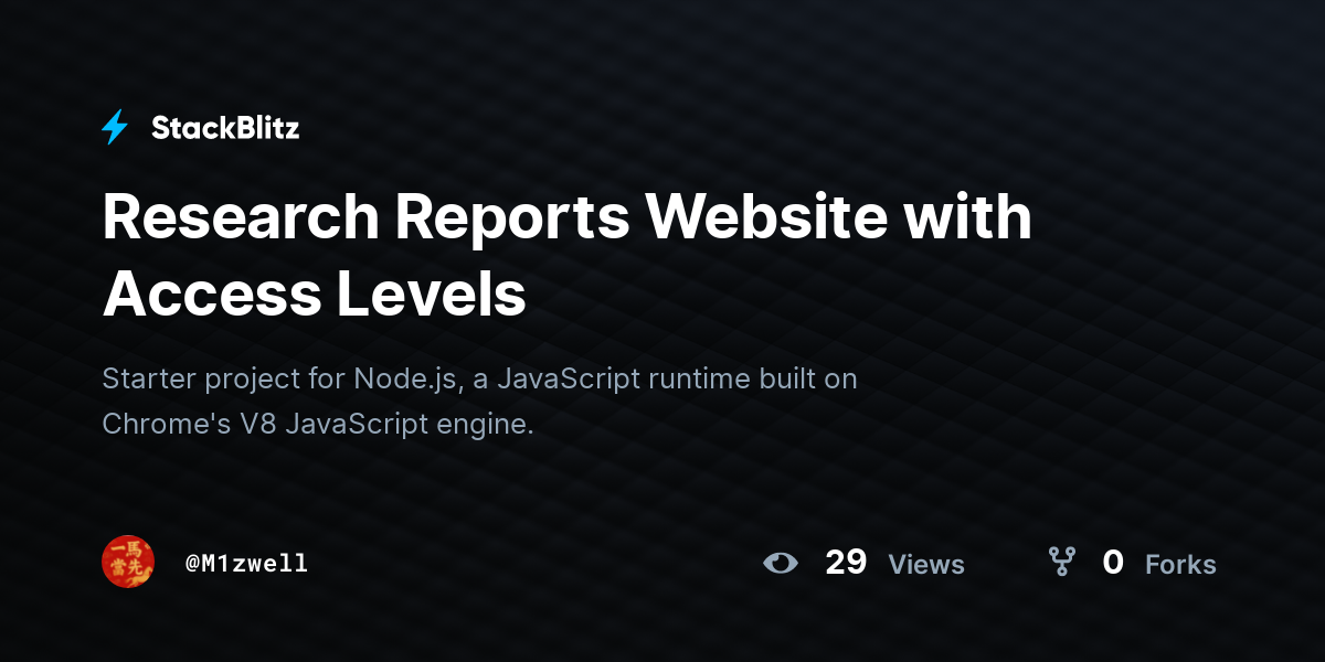 Research Reports Website with Access Levels - StackBlitz