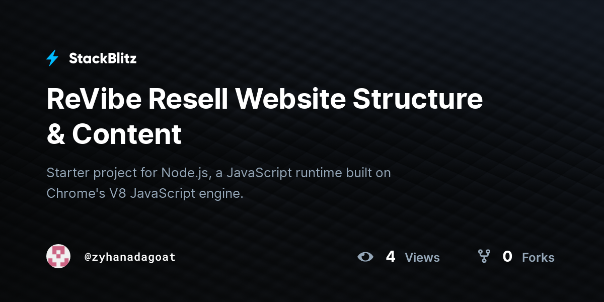 ReVibe Resell Website Structure & Content - StackBlitz