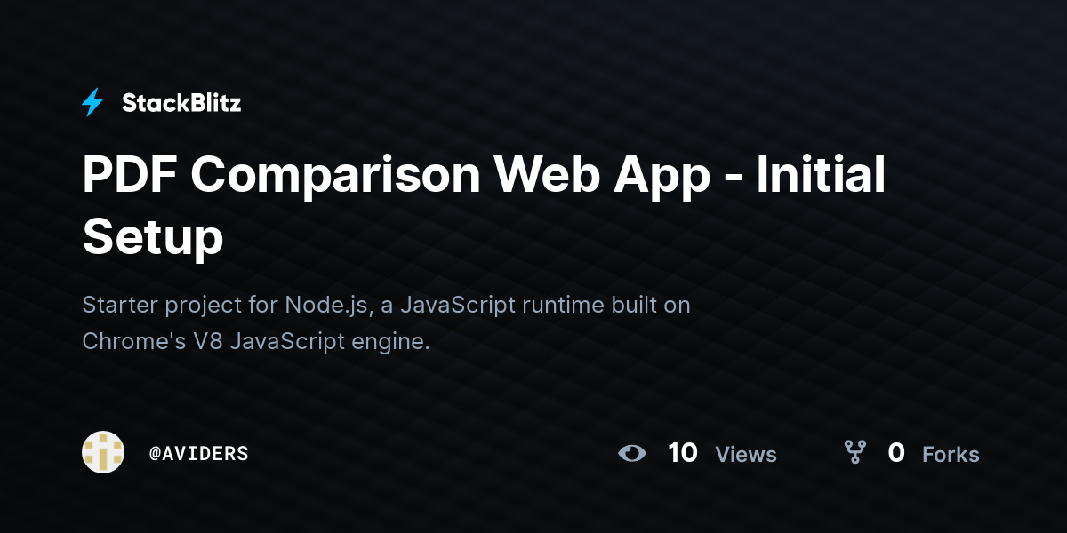PDF Comparison Web App - Initial Setup - StackBlitz