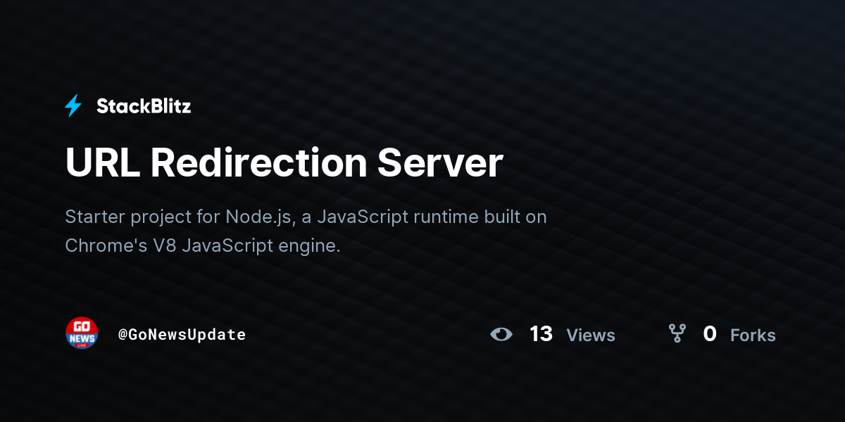 URL Redirection Server - StackBlitz
