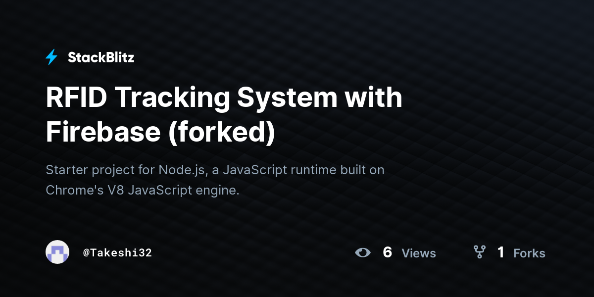 RFID Tracking System with Firebase (forked) - StackBlitz