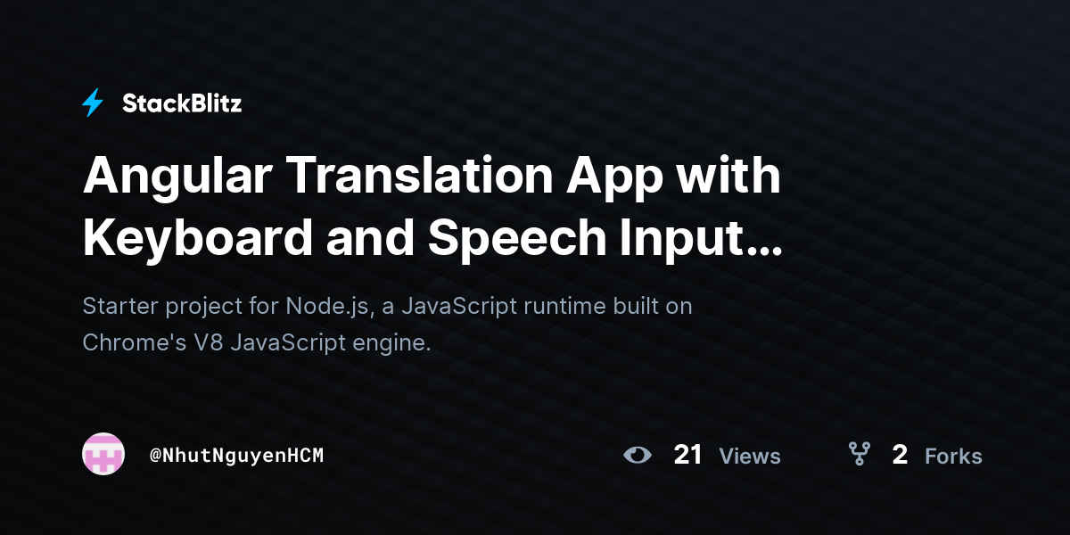 Angular Translation App with Keyboard and Speech Input (forked ...