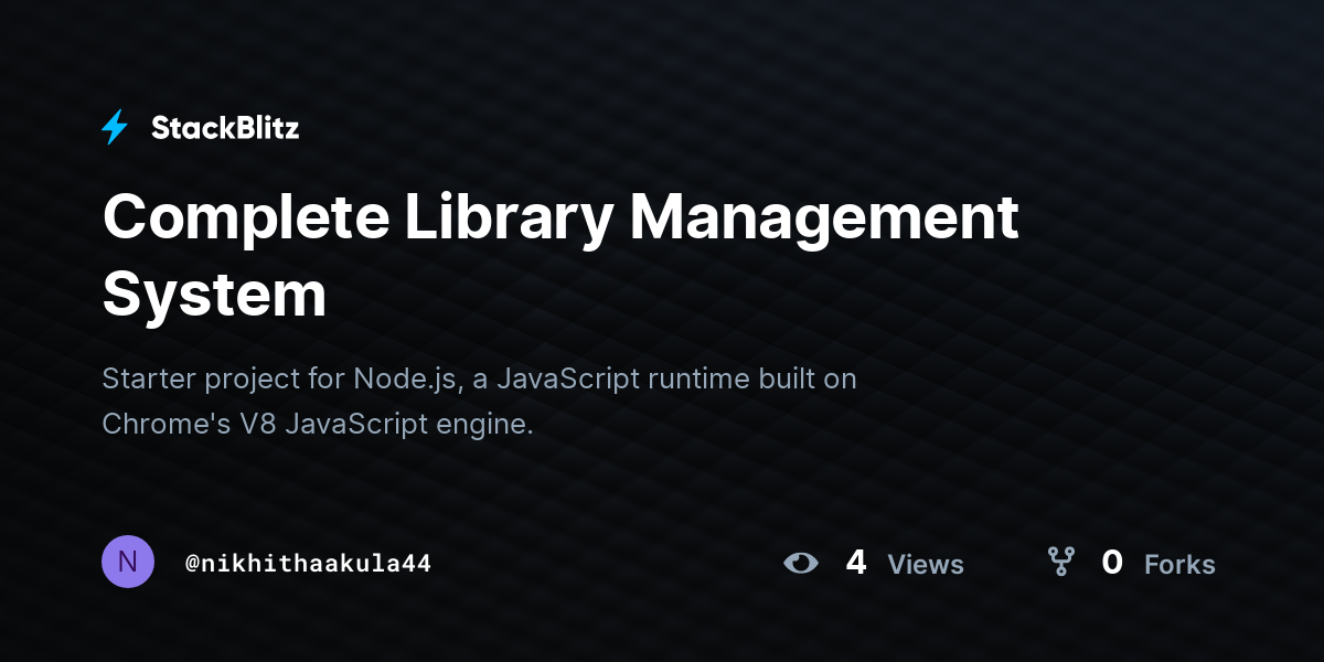 Complete Library Management System - StackBlitz