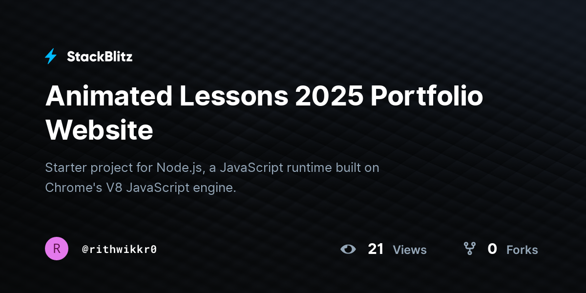 Animated Lessons 2025 Portfolio Website - StackBlitz