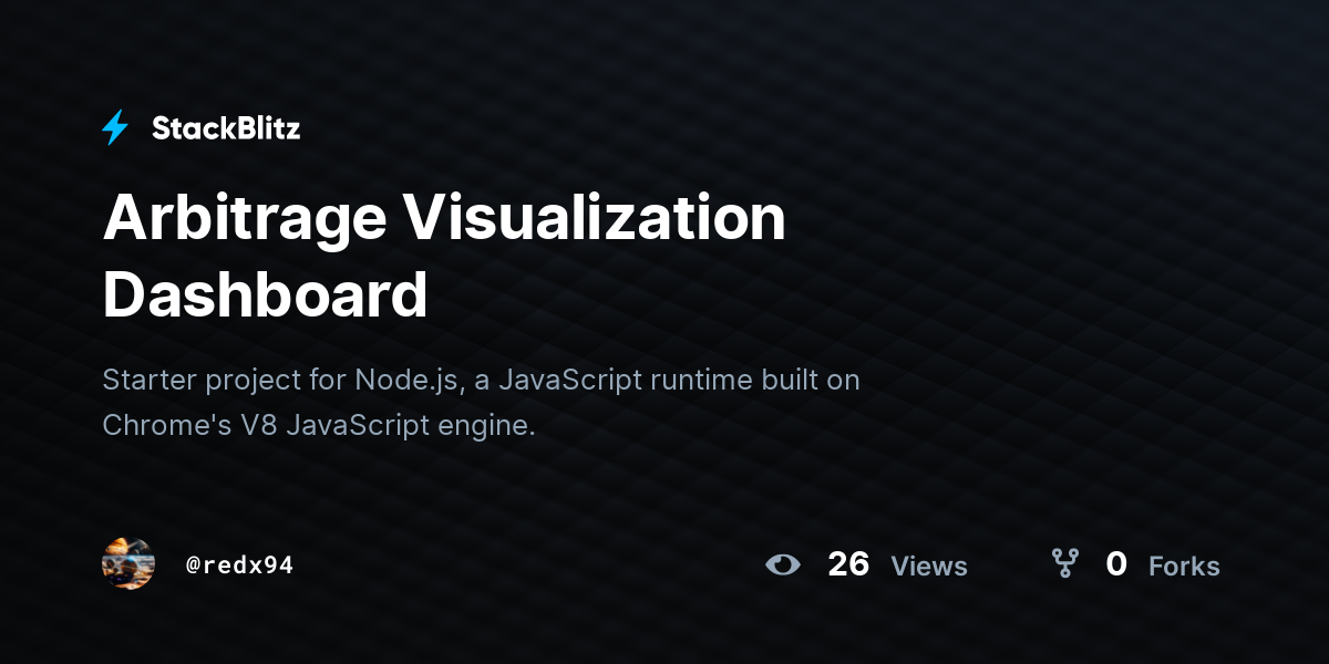 Arbitrage Visualization Dashboard - StackBlitz