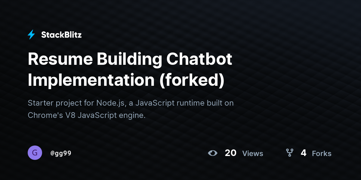 Resume Building Chatbot Implementation (forked) - StackBlitz