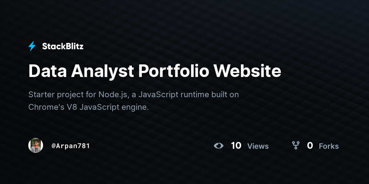 Data Analyst Portfolio Website - StackBlitz
