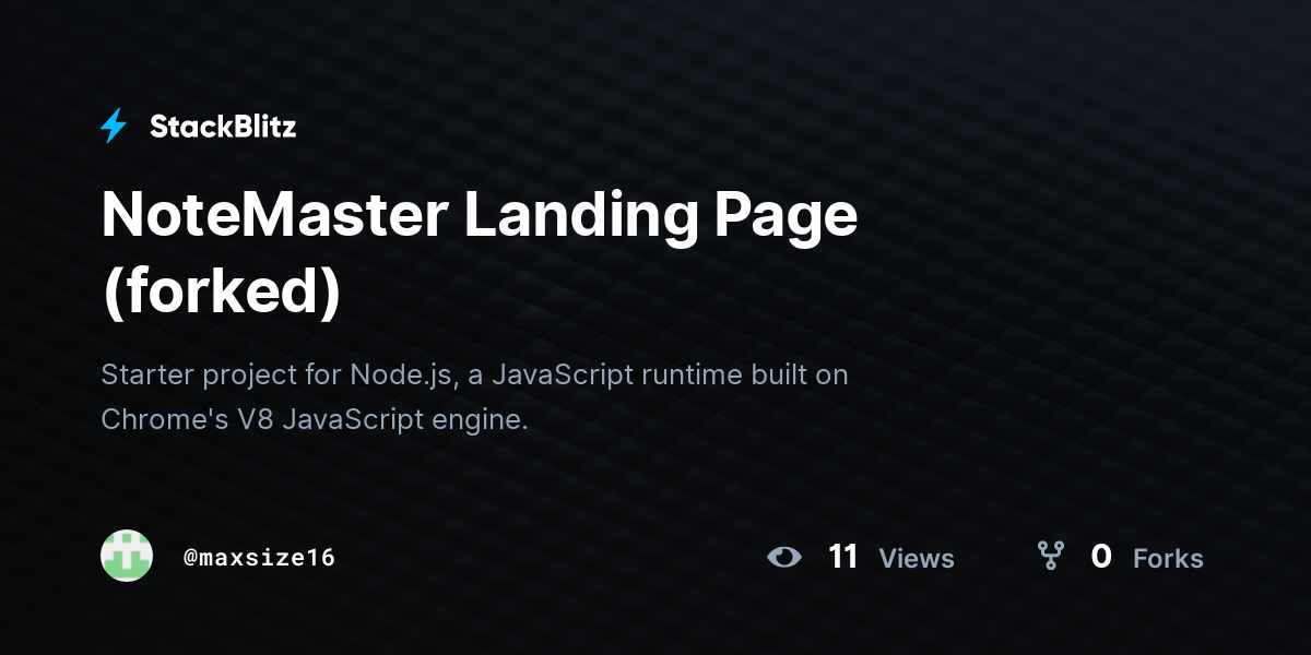 NoteMaster Landing Page (forked) - StackBlitz